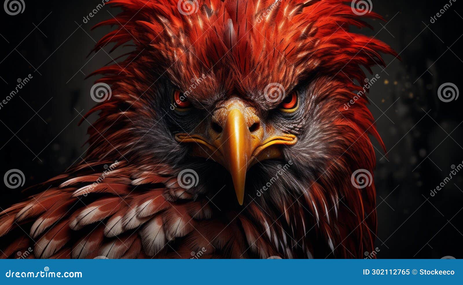 Red Eagle Head Wallpaper: Realism with Surrealistic Elements Stock ...