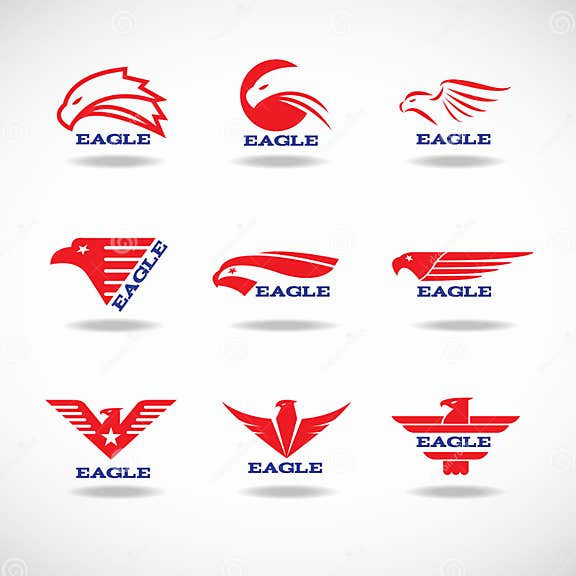 Red Eagle Logo Design 9 Style Stock Vector - Illustration of badge ...