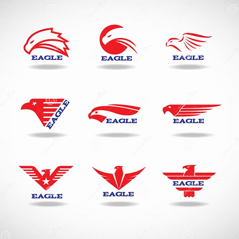 Red Eagle Logo Design 9 Style Stock Vector - Illustration of badge ...