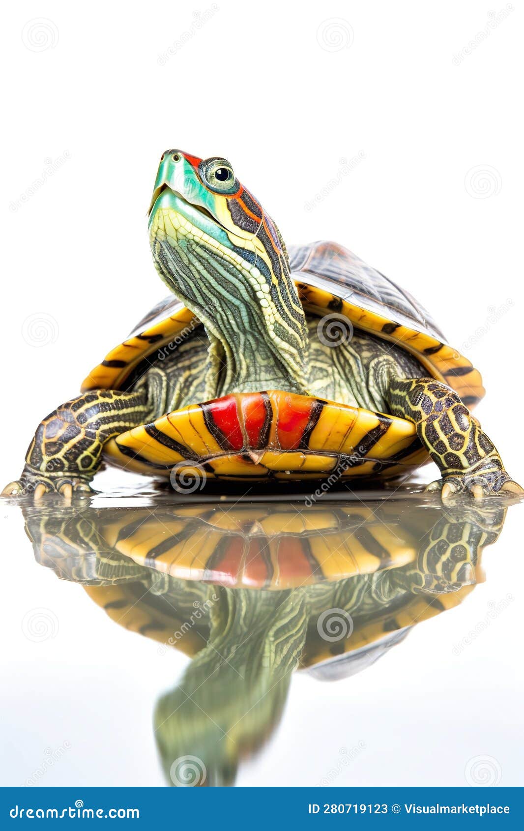 Red Eared Slider Red-eared (yellow-bellied) Turtle Stock Image ...