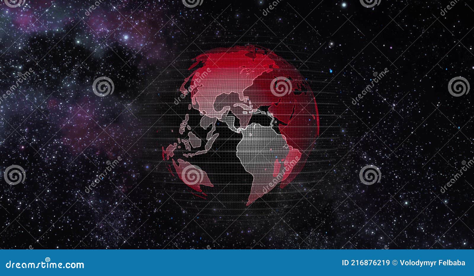Red Earth Concept of Global Warming. Big Data 3d Earth. Binary Code ...
