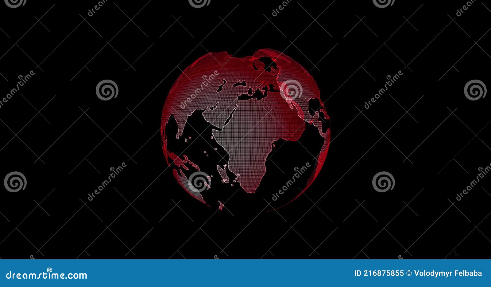 Red Earth View from Outer Space. Big Data 3d Earth. Binary Code ...