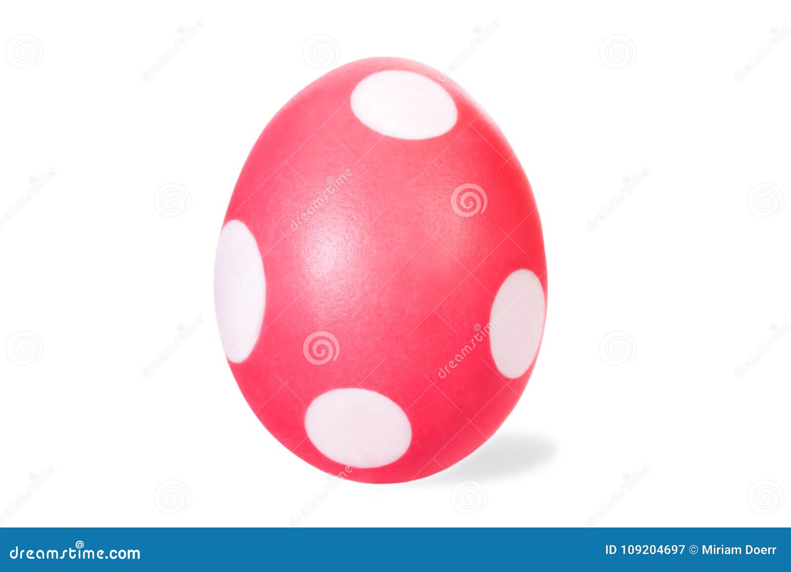 Red Easter Dyed Egg with White Dots, Isolated on White Stock Image ...