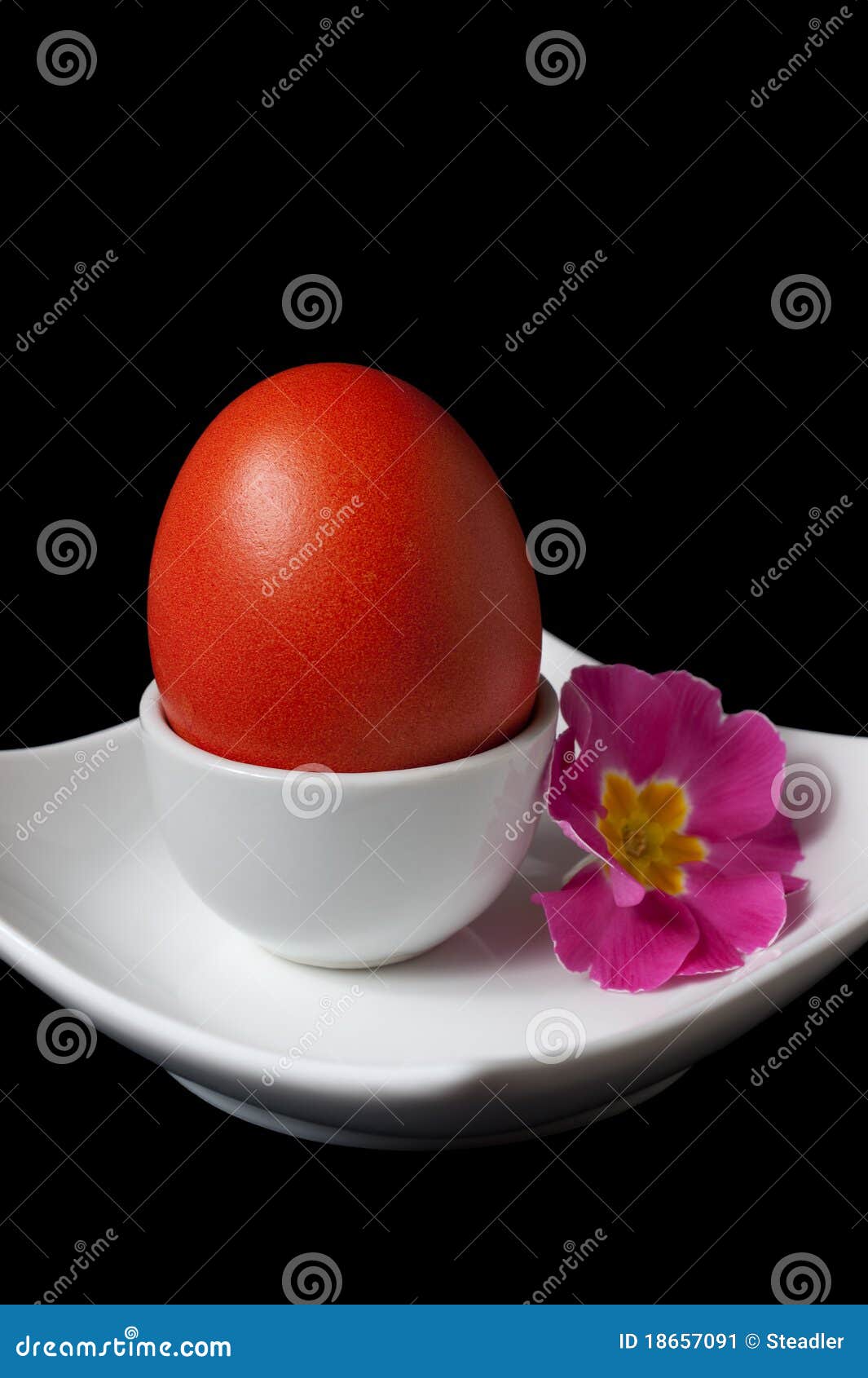 Red Easter Egg and Flower stock image. Image of celebration - 18657091