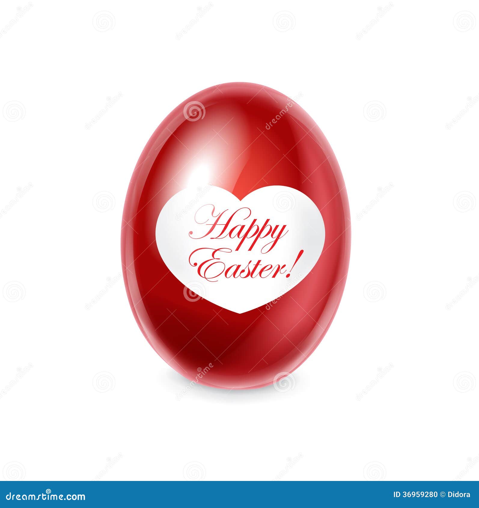 Red Easter Egg with Happy Easter Message Isolated on White Stock Photo ...