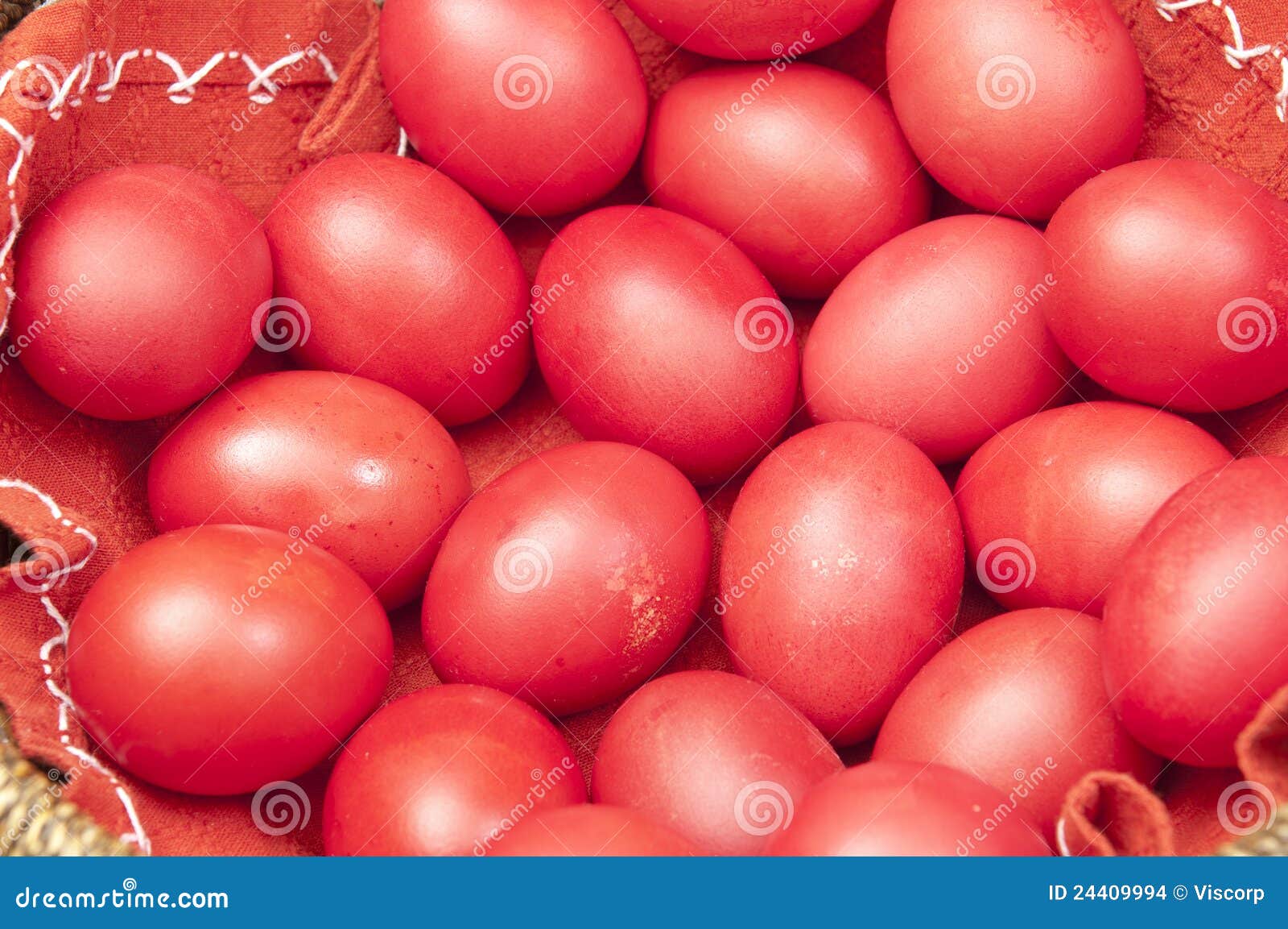 Red Easter eggs in a bowl stock photo. Image of folk - 24409994