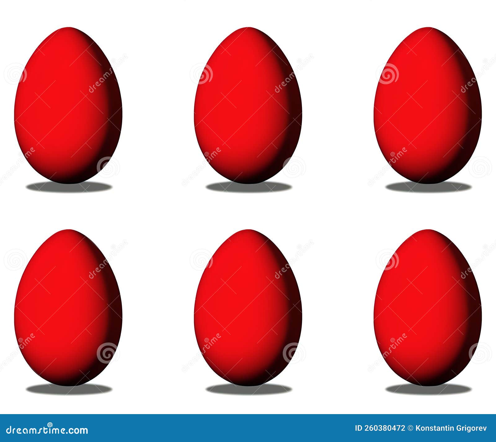 Red Easter Eggs on White Background. Traditional Holiday Symbol Stock ...