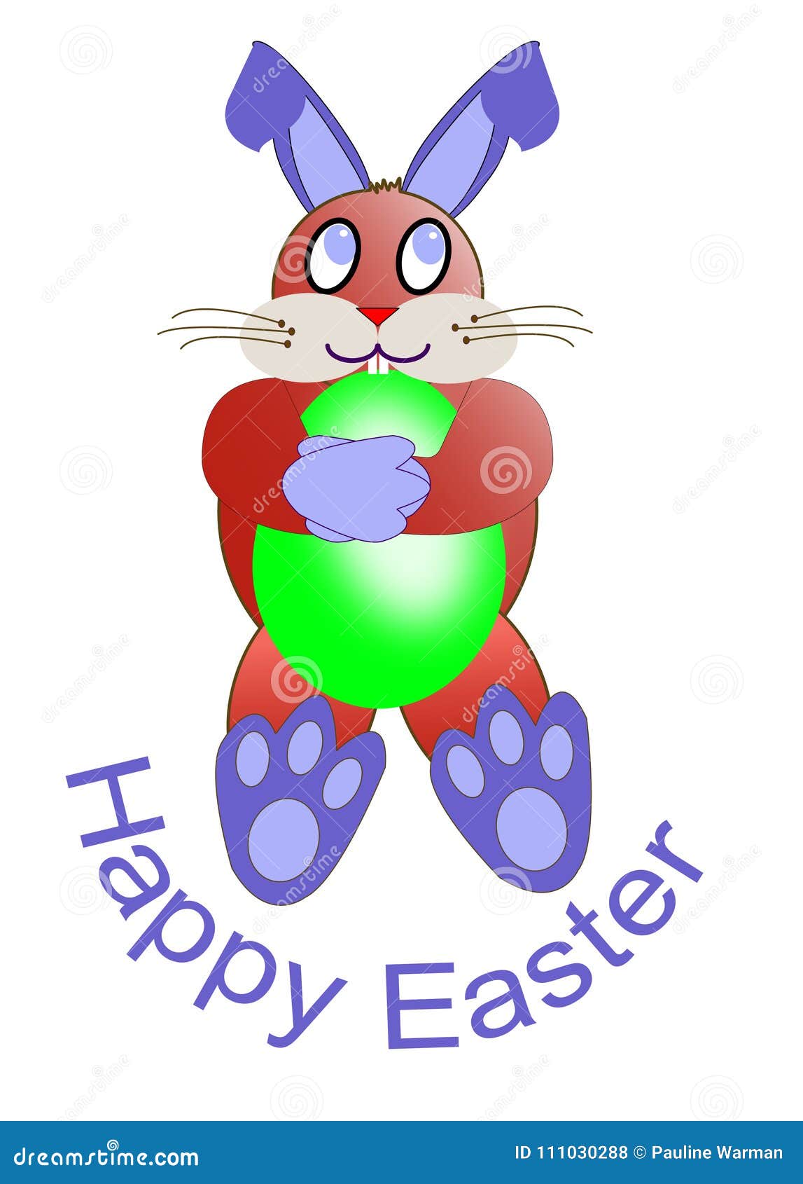A Red Easter Rabbit for Easter Card Stock Vector - Illustration of ...