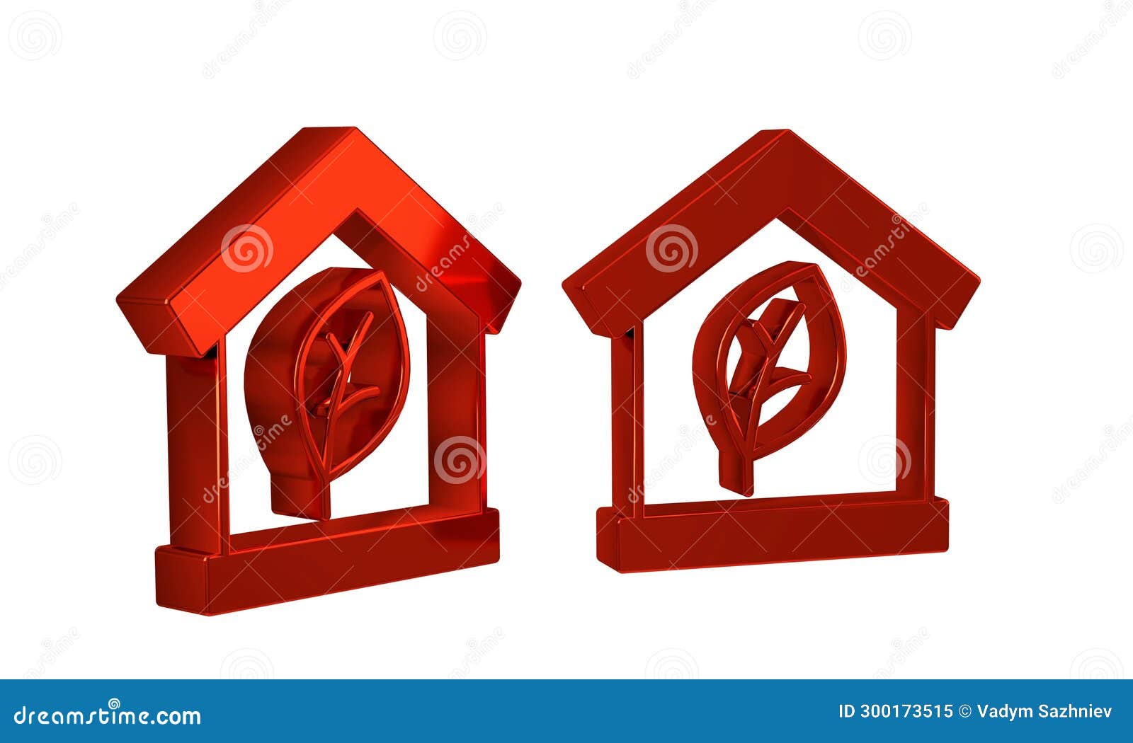 Red Eco Friendly House Icon Isolated on Transparent Background. Eco ...