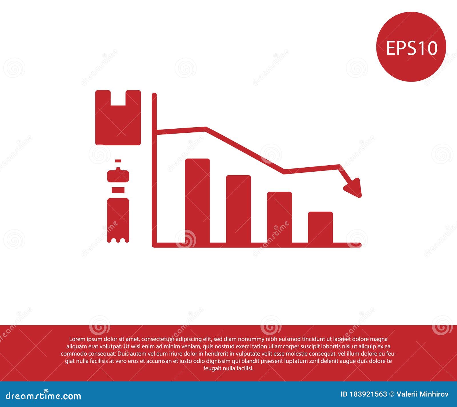 Red Ecology Infographic Icon Isolated on White Background. Vector Stock ...
