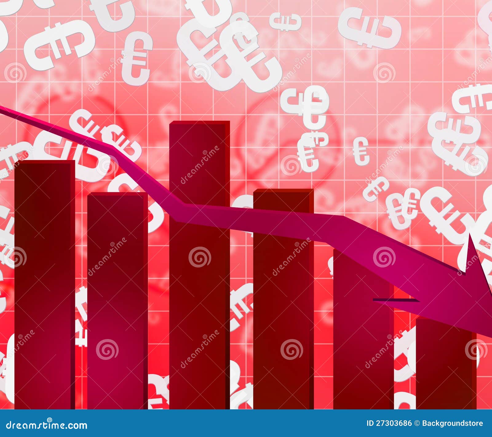 Red Economic Drop Background Stock Illustration - Illustration of ...