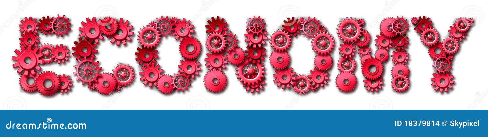 Red Economy Text Symbol with Gears and Cogs Stock Photo - Image of data ...