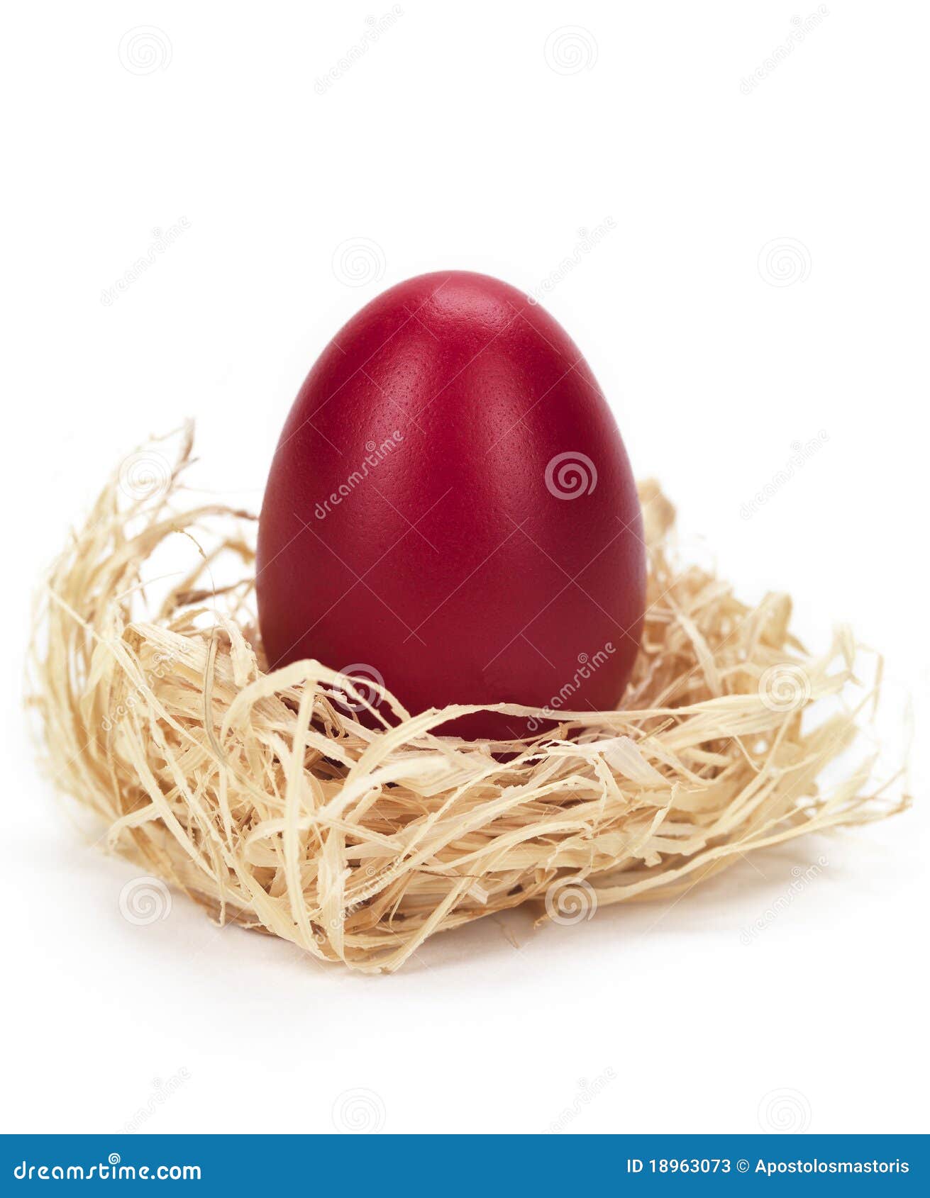 Red egg in a nest stock image. Image of easter, christian - 18963073