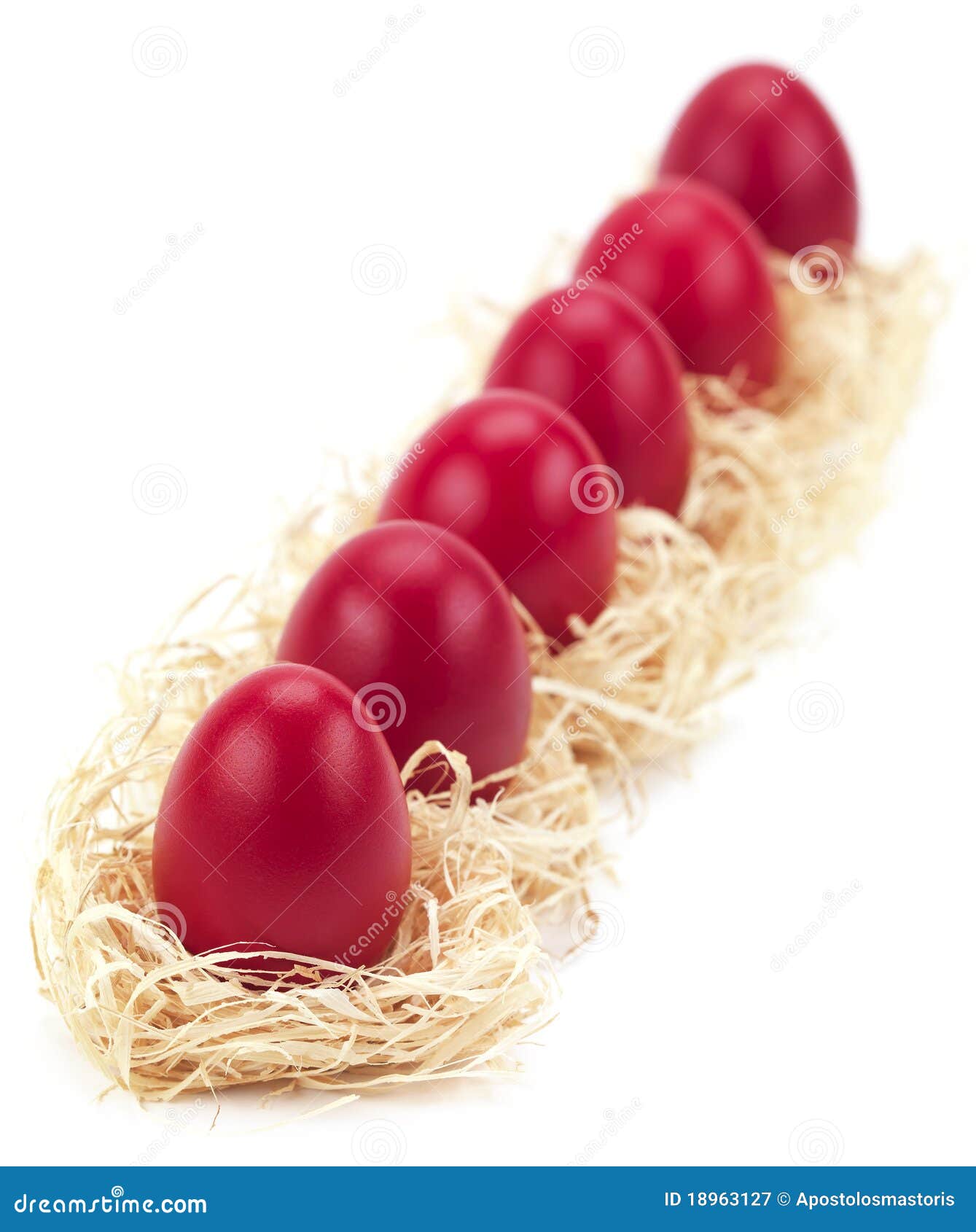 Red eggs in a row stock image. Image of easter, close - 18963127