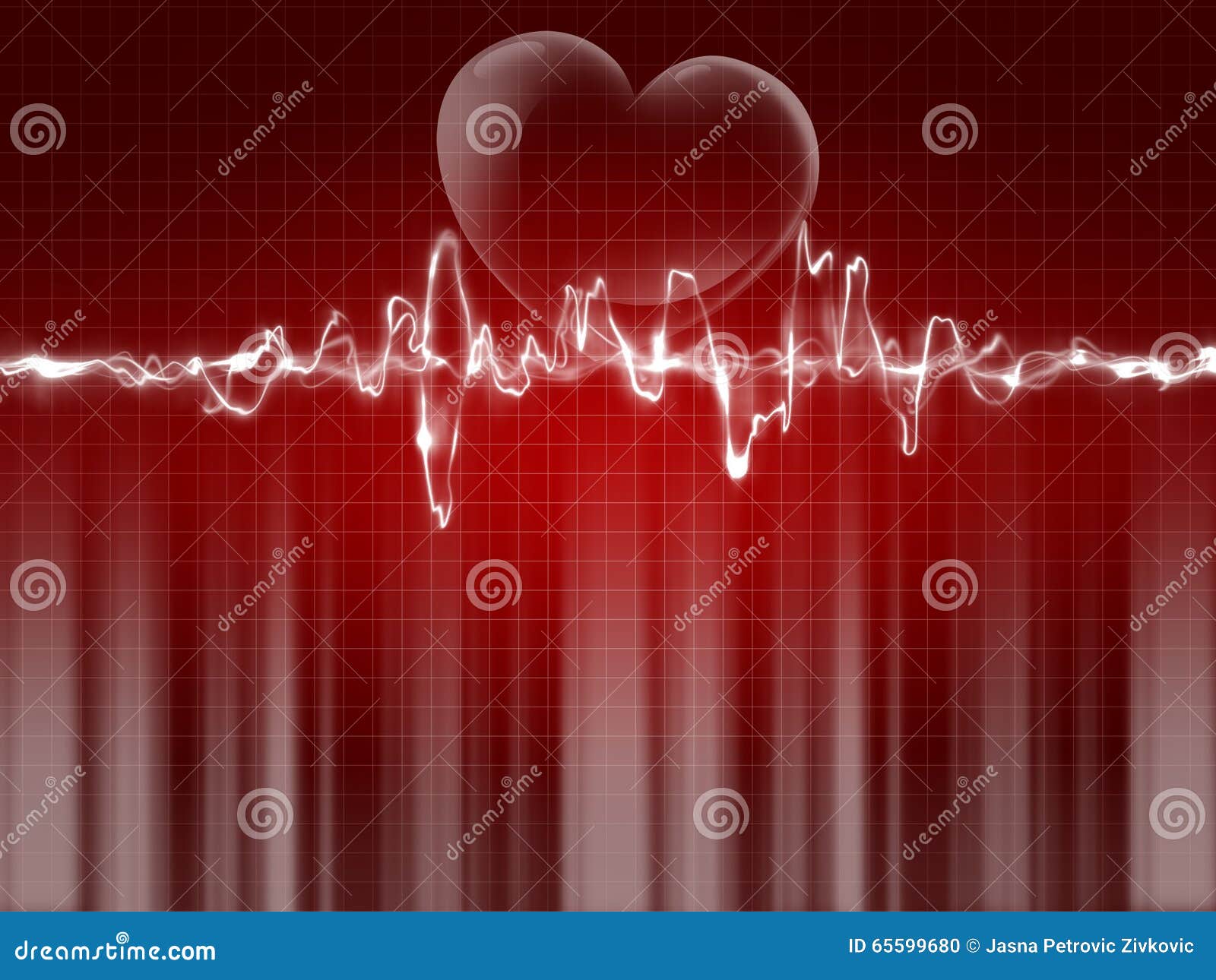 Red ekg tracing stock illustration. Illustration of wave - 65599680