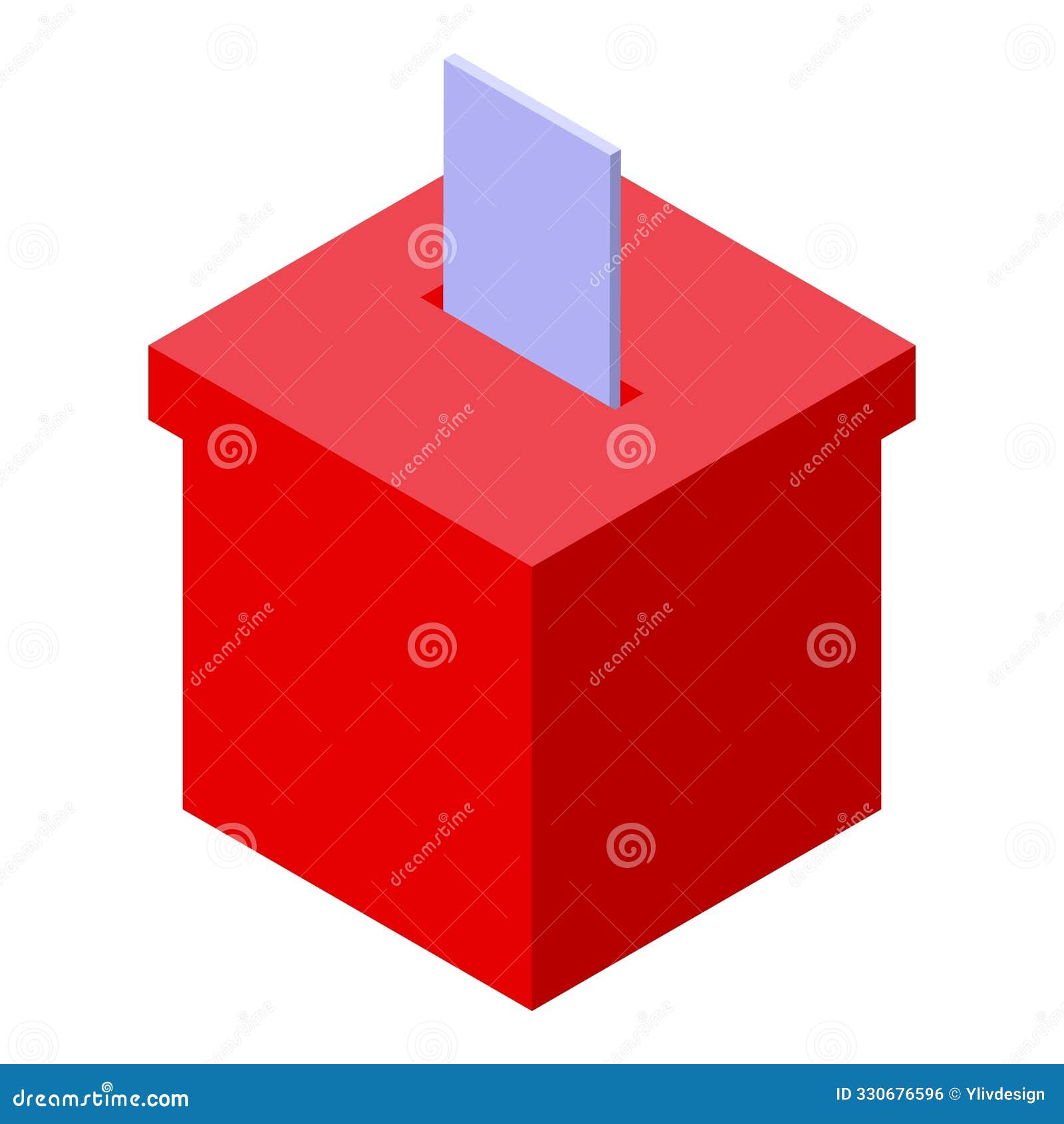 Red Election Box Receiving Ballot Paper Isometric View Stock Vector ...