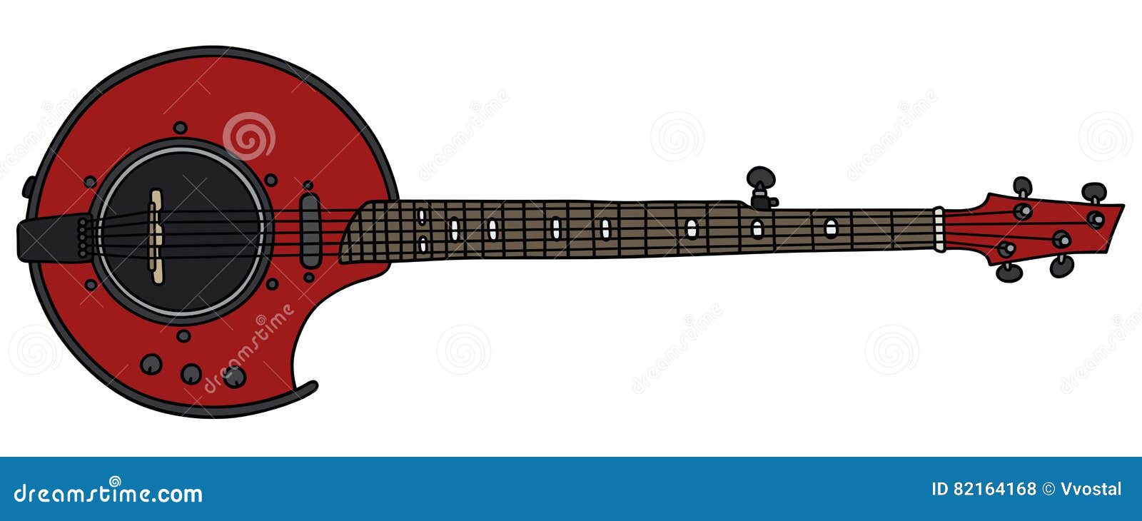 Red electric banjo stock vector. Illustration of present - 82164168