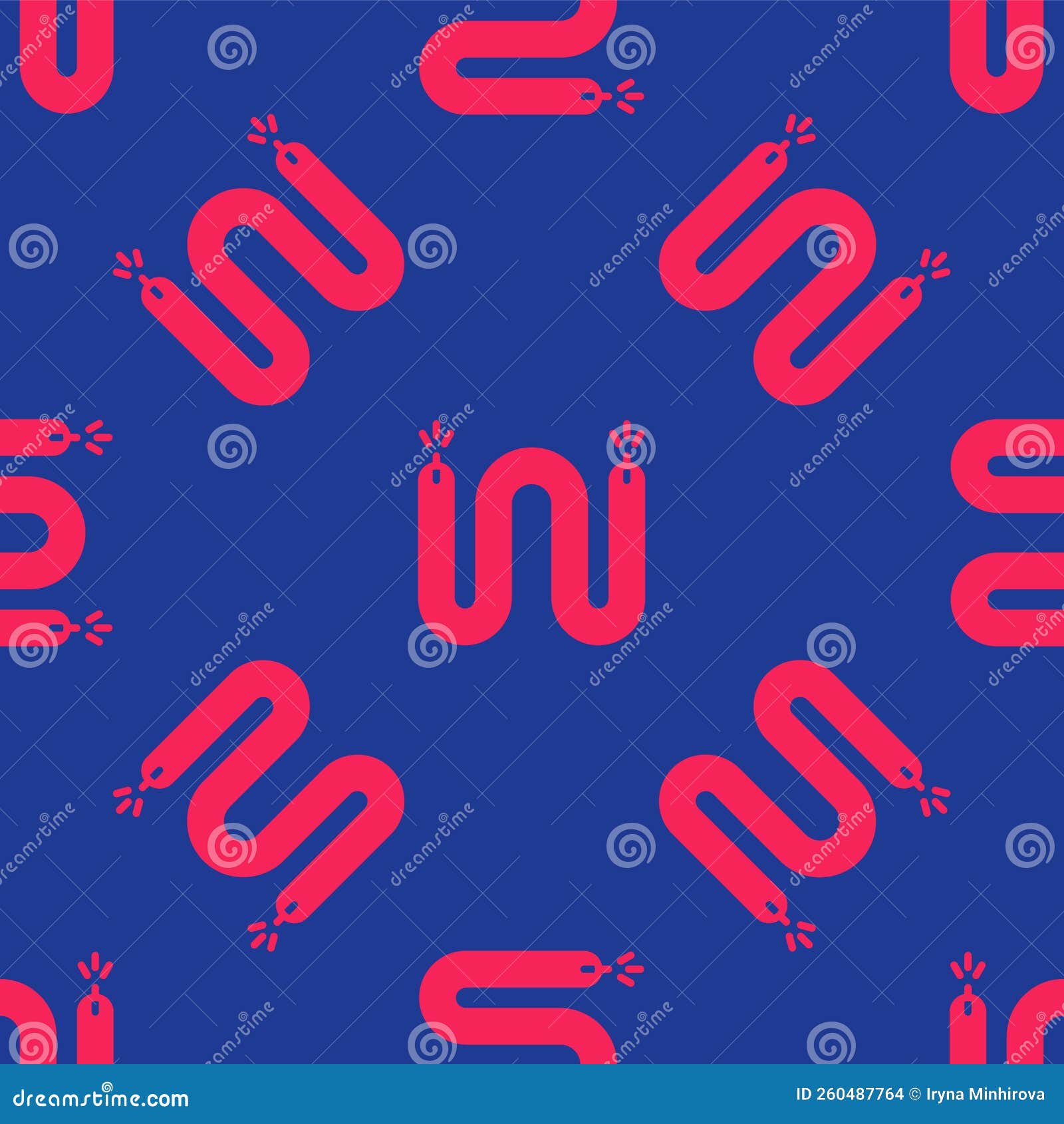 Red Electric Cable Icon Isolated Seamless Pattern on Blue Background ...