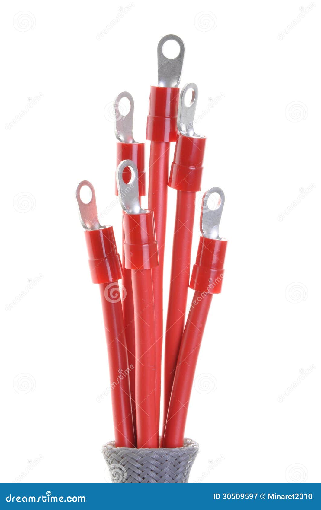 Red electric cables stock image. Image of electricity - 30509597