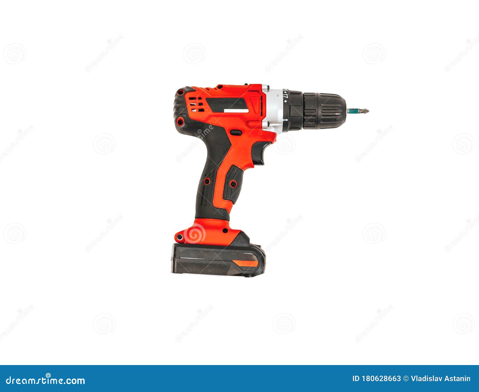 Red Electric Drill Isolated on White Background Stock Image - Image of ...