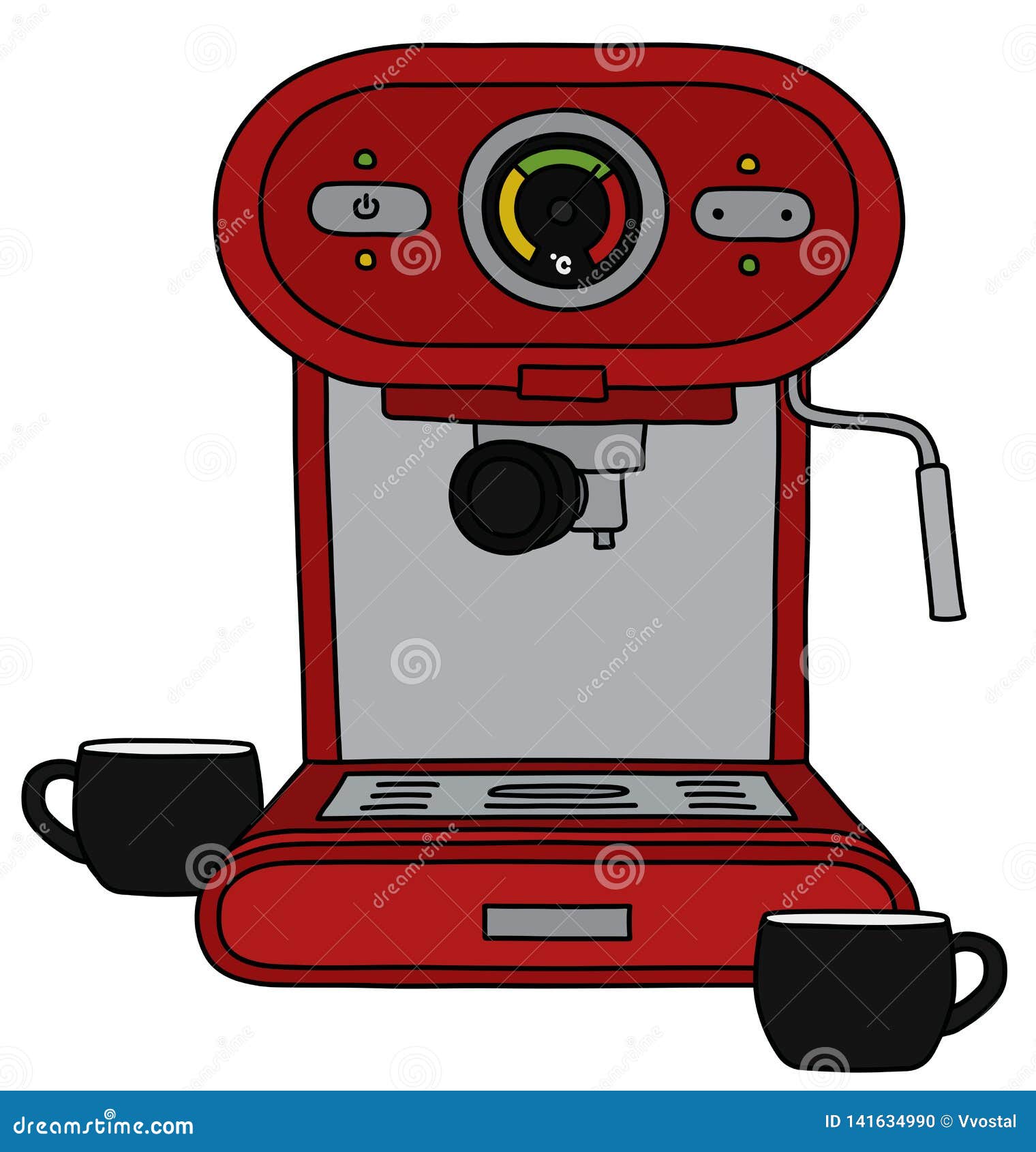 The Red Electric Espresso Maker Stock Vector - Illustration of electric ...