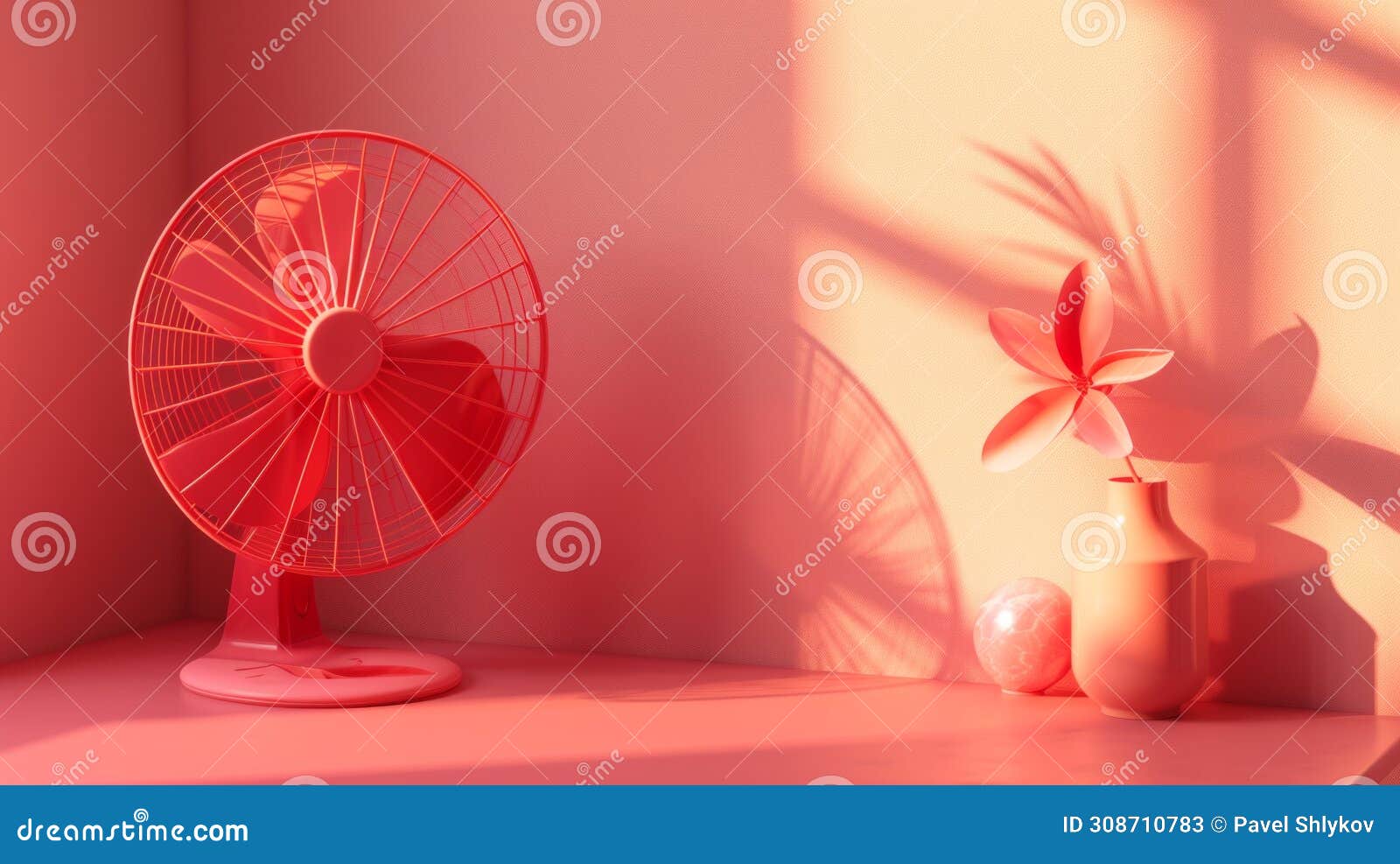 Red Electric Fan in Red Interior Stock Image - Image of switch, netting ...