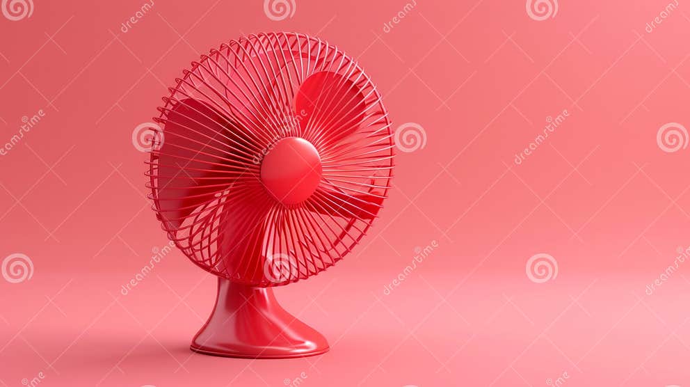 Red Electric Fan in Red Interior Stock Photo - Image of isolated, axle ...