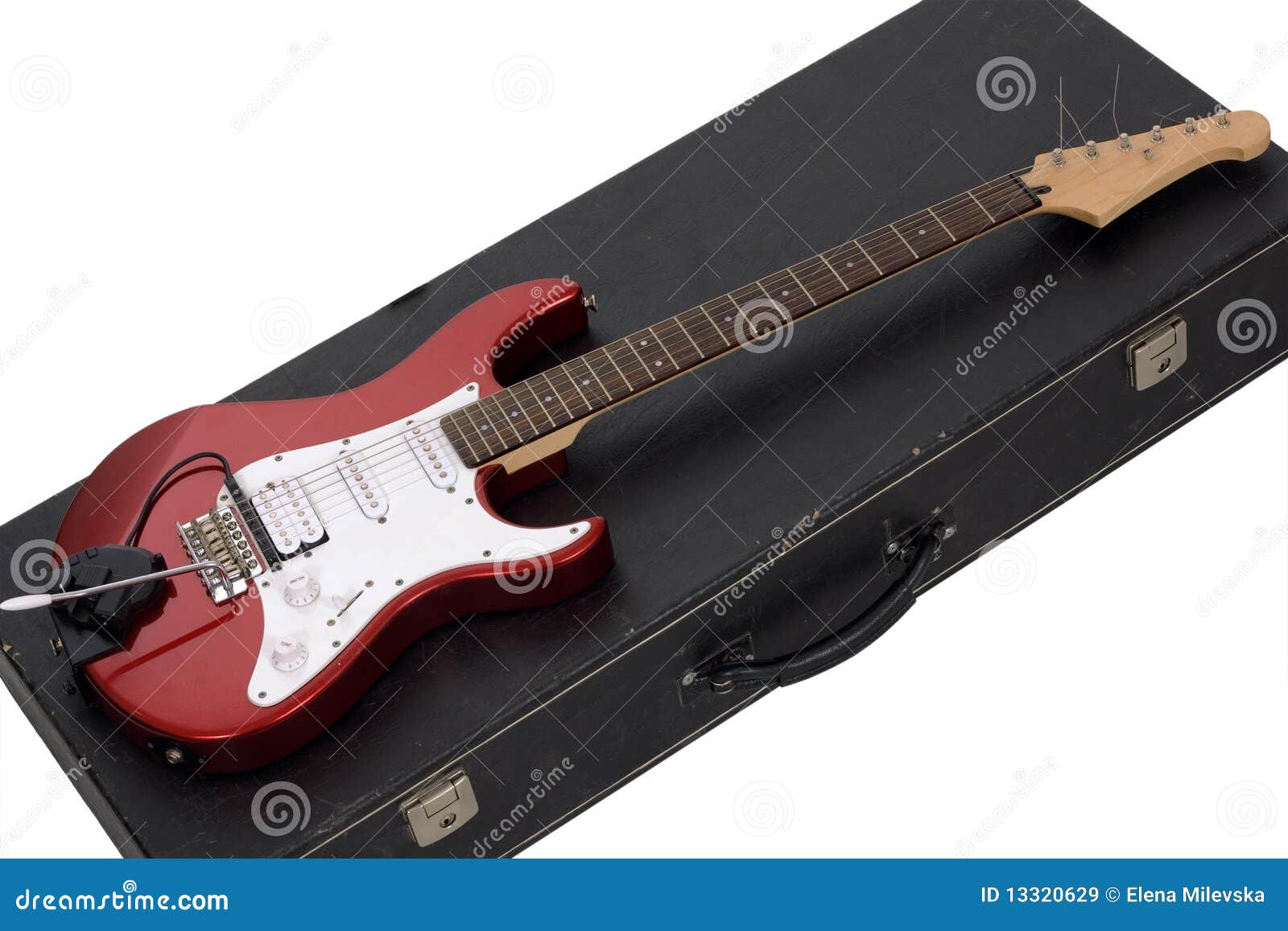 Red electric guitar stock image. Image of classical, fender - 13320629