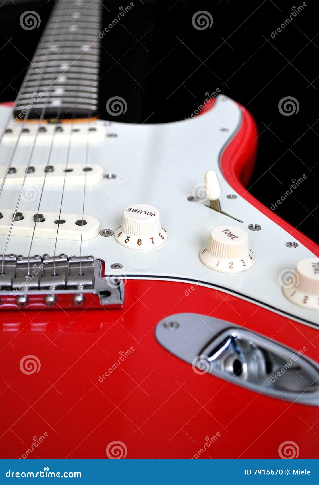 Red electric guitar stock photo. Image of fretted, curved - 7915670