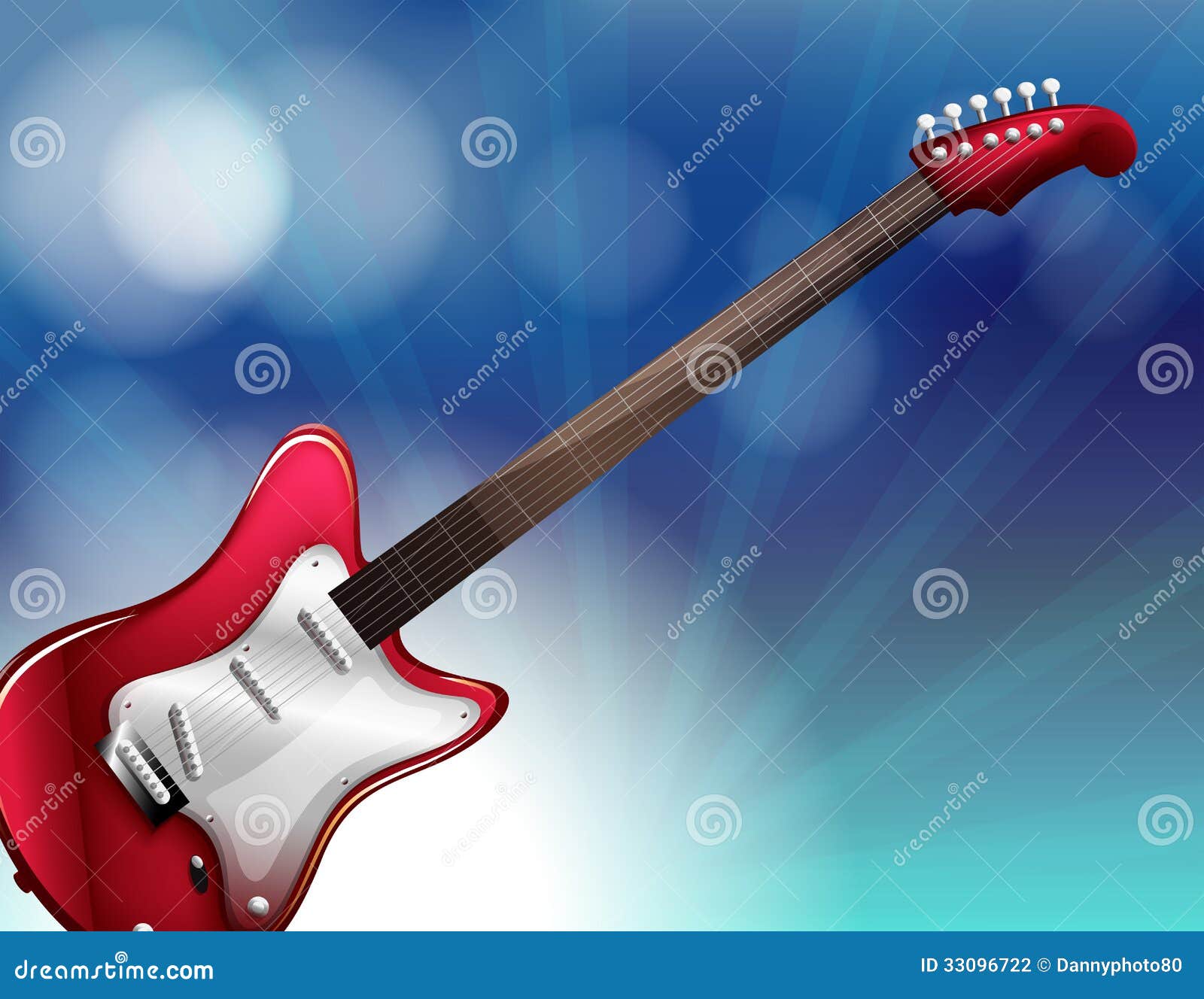 A red electric guitar stock vector. Illustration of rays - 33096722