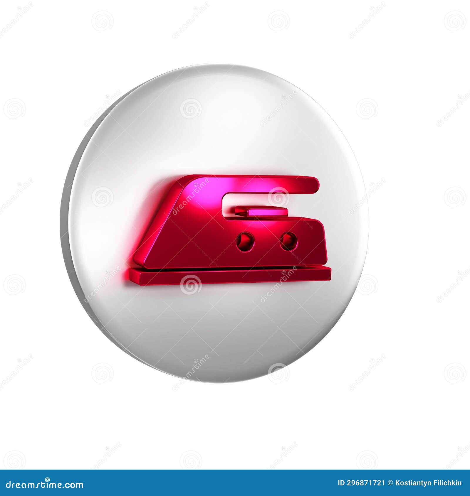 Red Electric Iron Icon Isolated on Transparent Background. Steam Iron ...