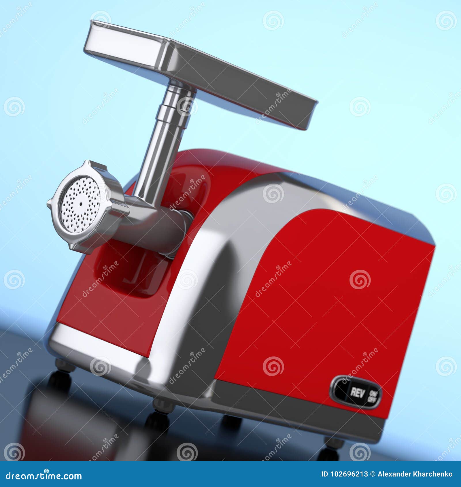 Red Electric Meat Grinder. 3d Rendering Stock Illustration ...