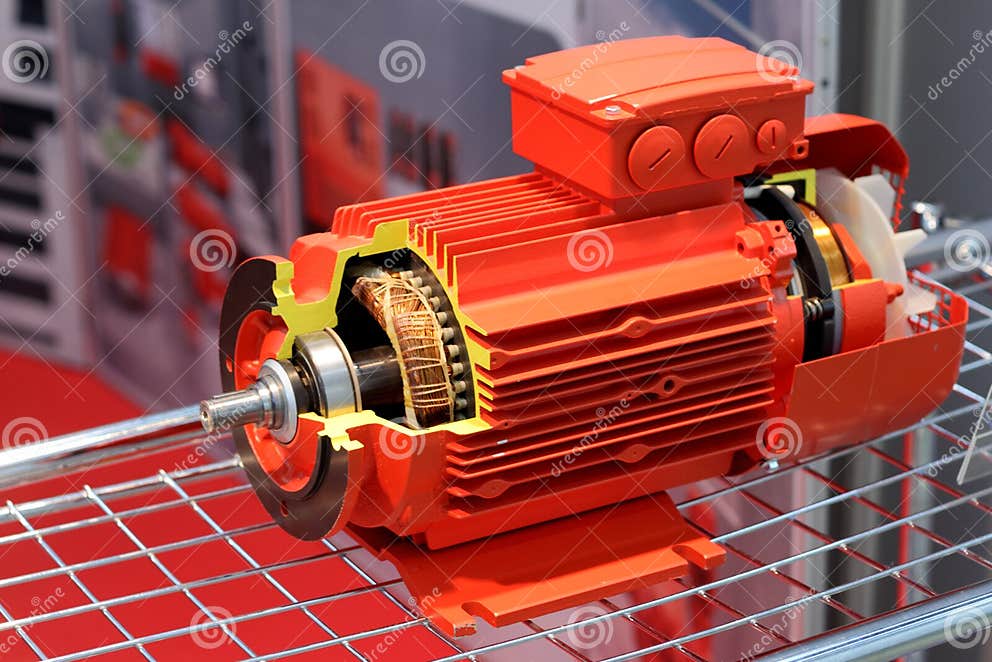 The red electric motor stock image. Image of engine, energy - 39331627