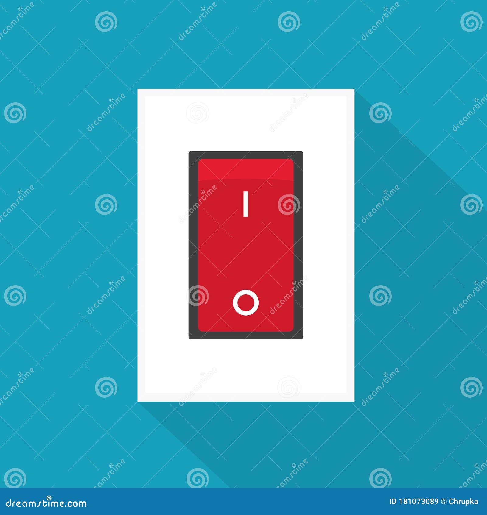 Red electric switch icon stock vector. Illustration of line - 181073089