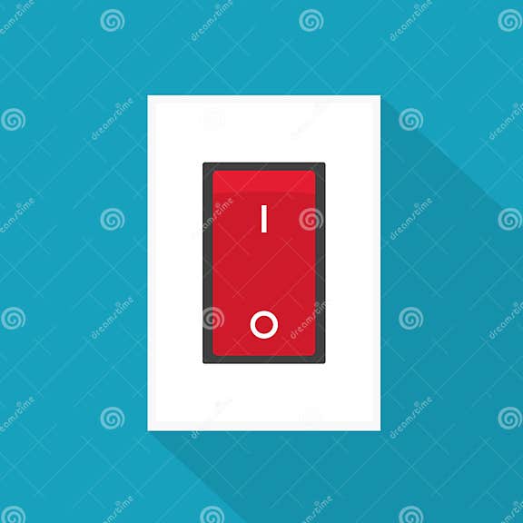 Red electric switch icon stock vector. Illustration of line - 181073089