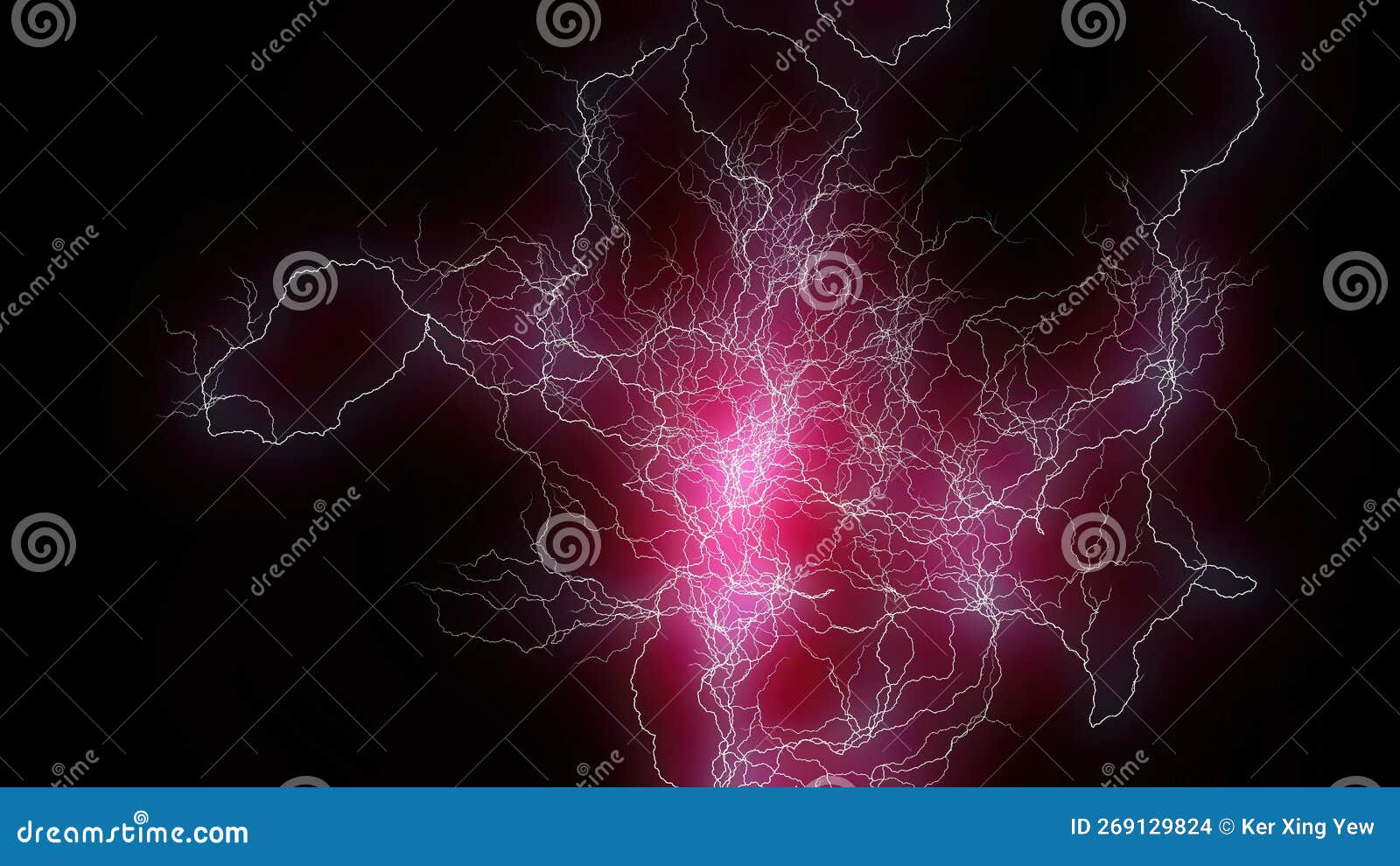 Red Electric Thunder Energy Background Stock Illustration ...