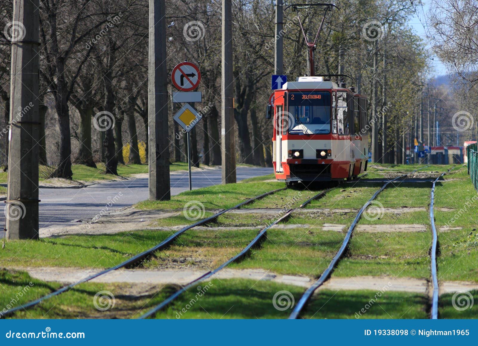 Electric Tram Cable Suspended Above Light Rail Line Stock Photo ...
