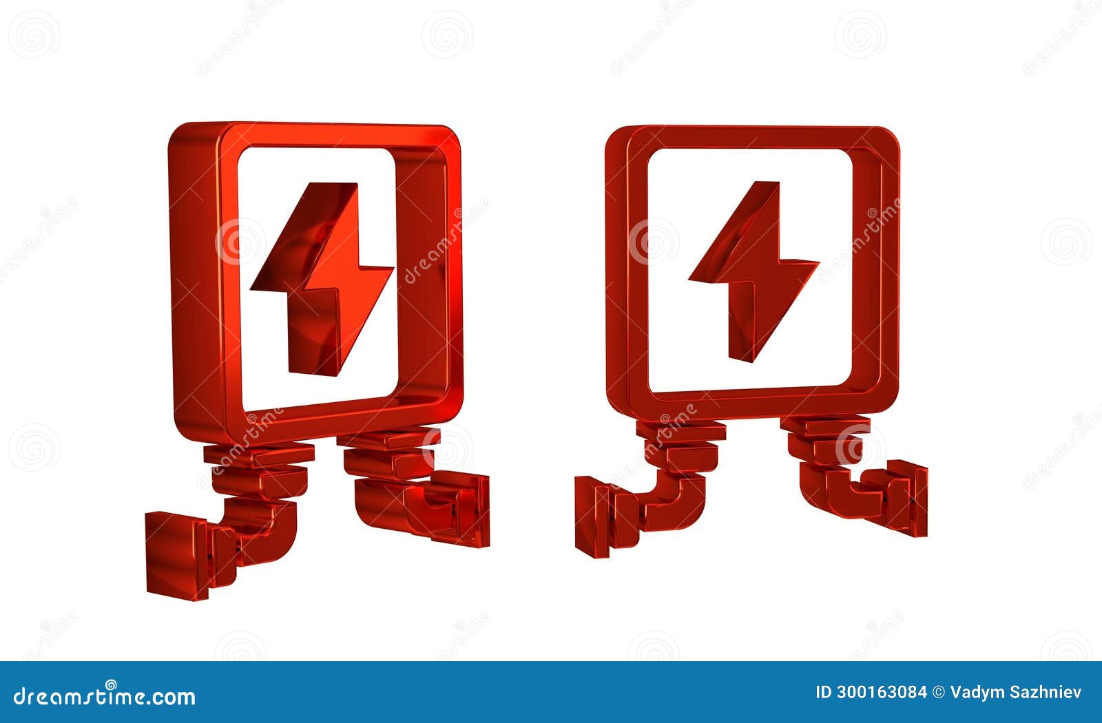 Red Electric Transformer Icon Isolated on Transparent Background. Stock ...