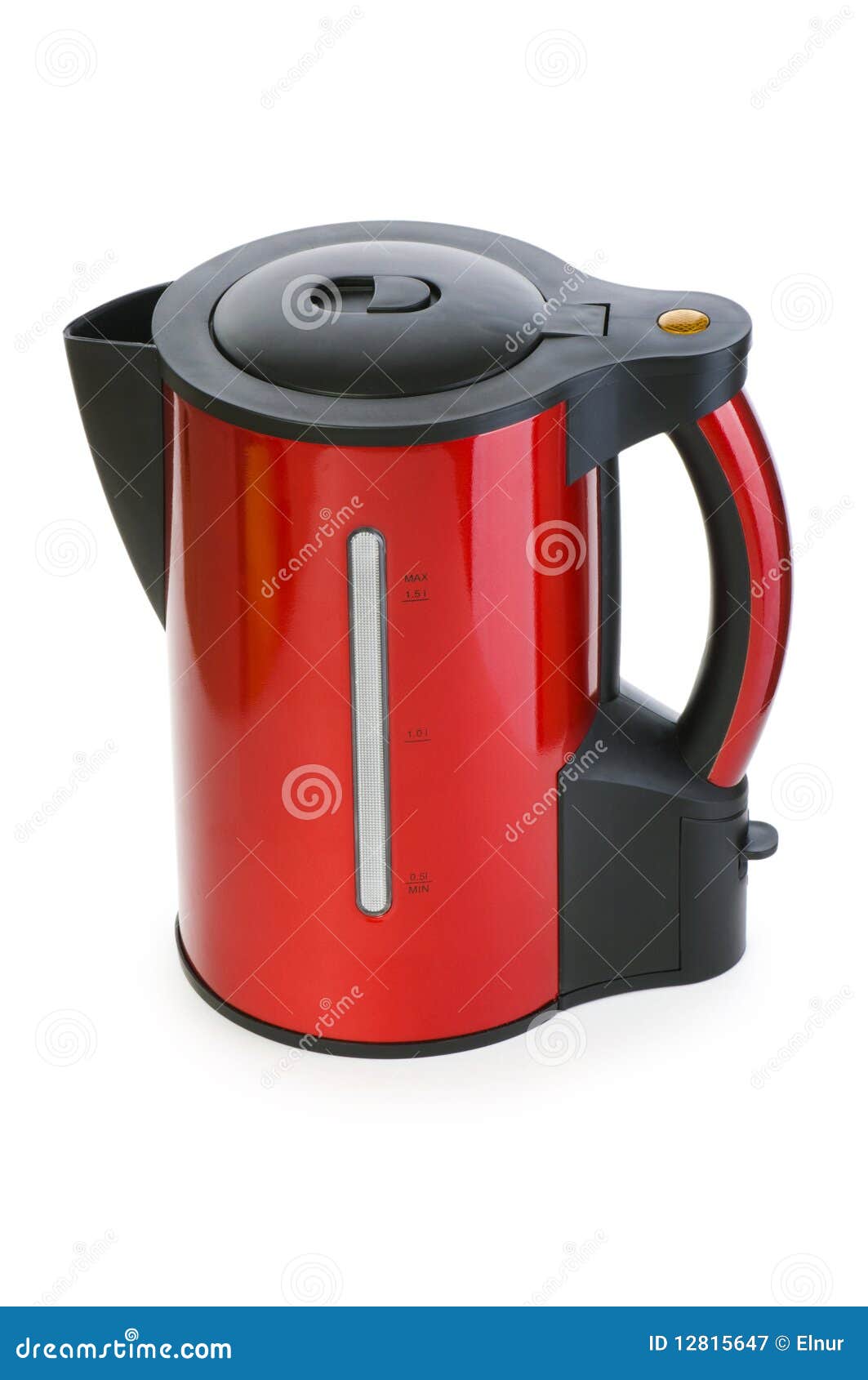 Red Electrical Kettle Isolated Stock Image - Image of coffee, isolated ...