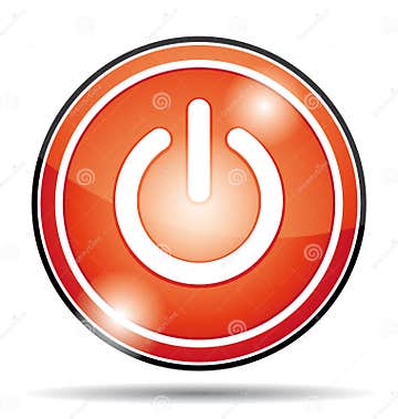 Red Electrical Power Off Button Icon. Stock Vector - Illustration of ...