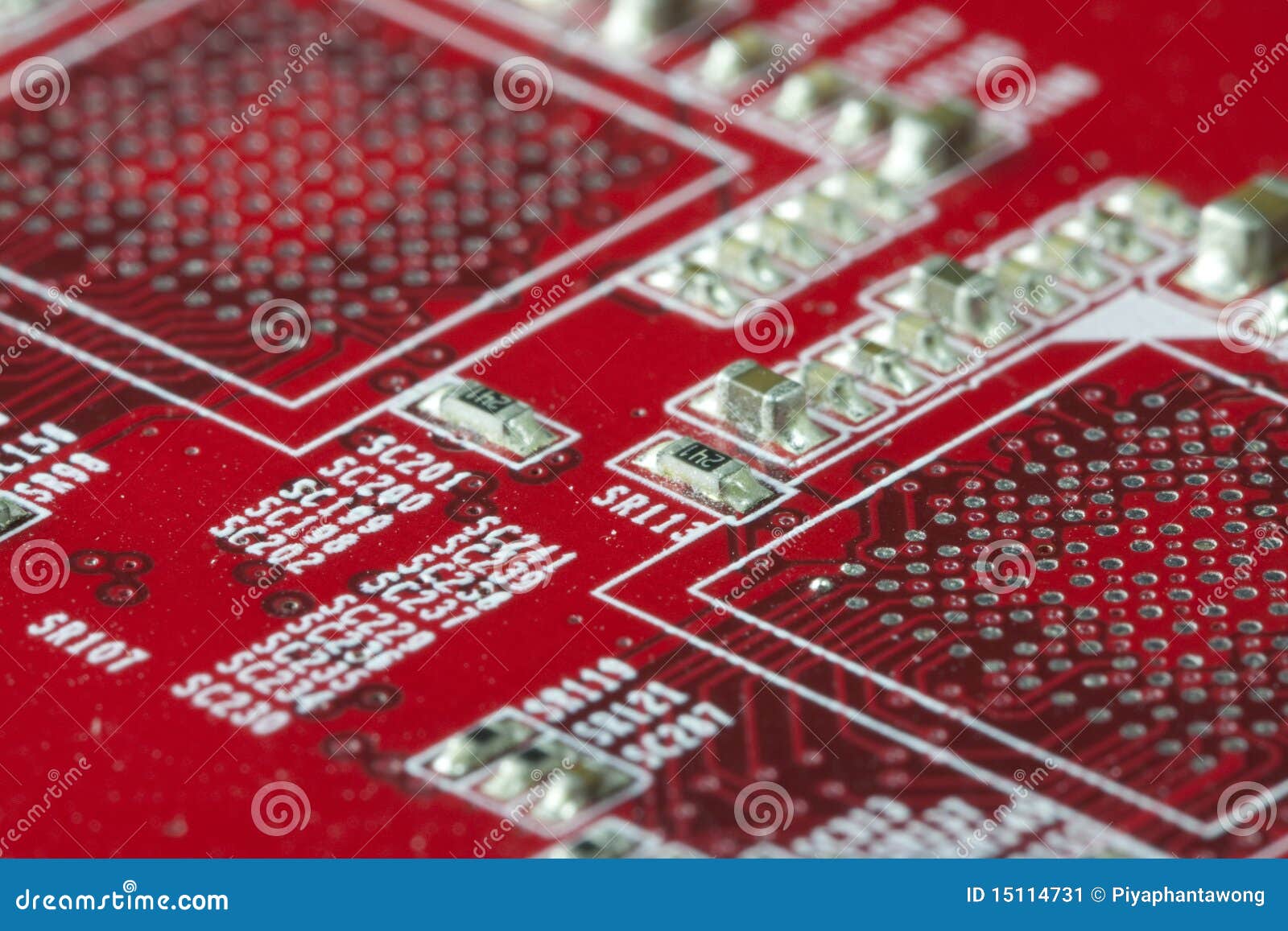 Red electronic circuit stock image. Image of component - 15114731