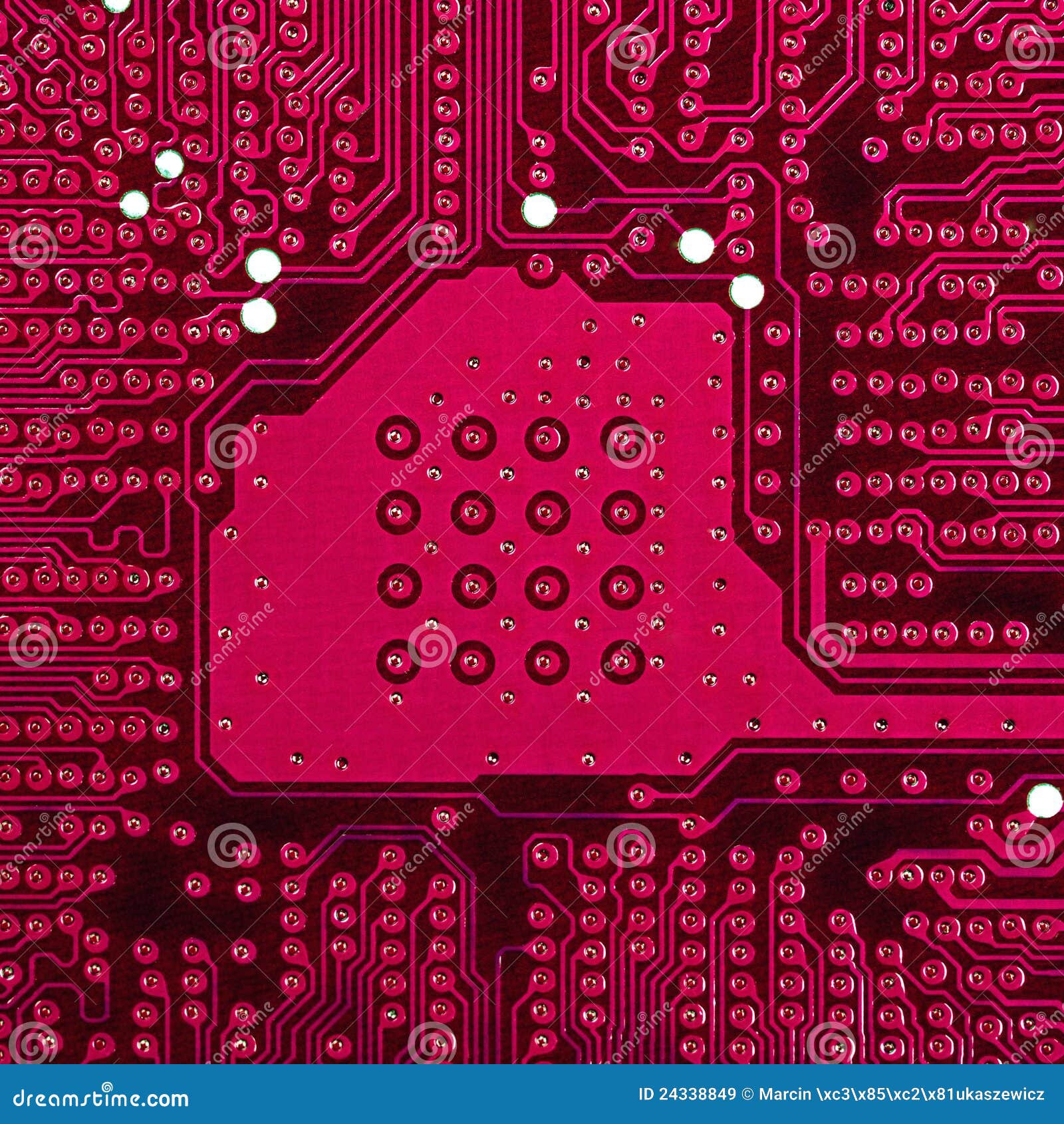 Red Electronic Circuit Board Stock Image - Image of integrated, chip ...