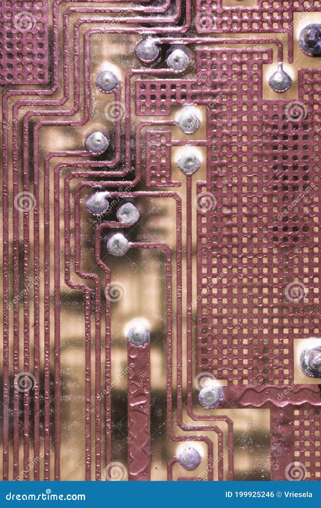 Red Electronic Circuit Board with Many Electrical Components Stock ...