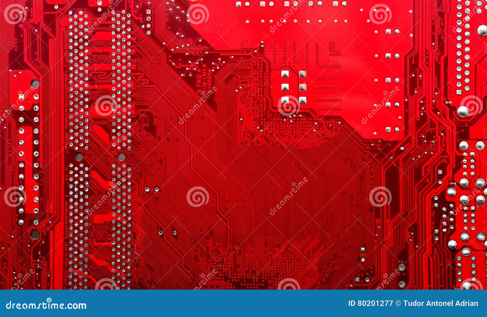 Red Electronic Circuit Board Stock Image - Image of engineering, card ...