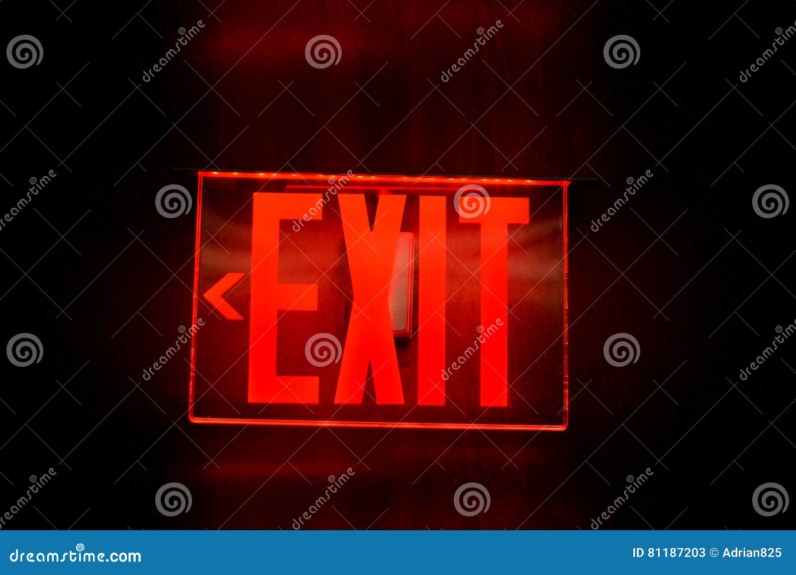 Red electronic exit sign stock image. Image of lettering - 81187203