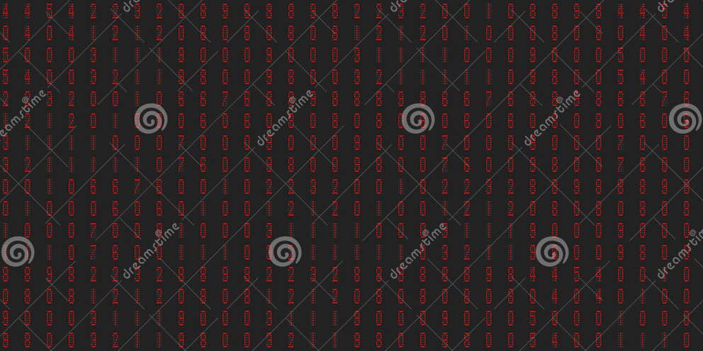 Red Electronic Numbers Background. Cyberspace Texture. Numeric Binary Creative Surface. Numeral ...