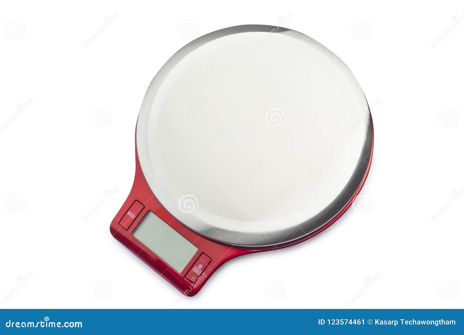 Red Electronic Weight Scale on White Background Stock Image - Image of ...
