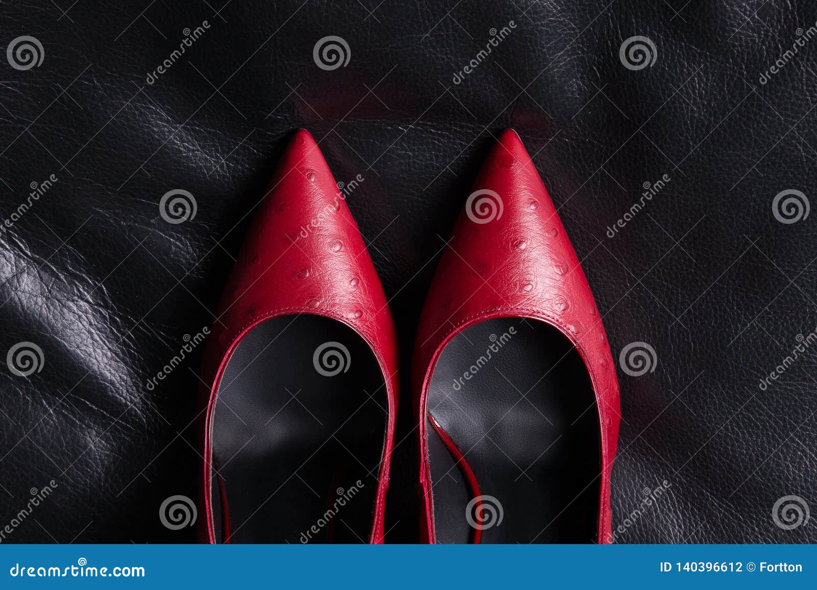 Red Elegant Shoes with a Sharp Toe Stock Photo - Image of leather ...