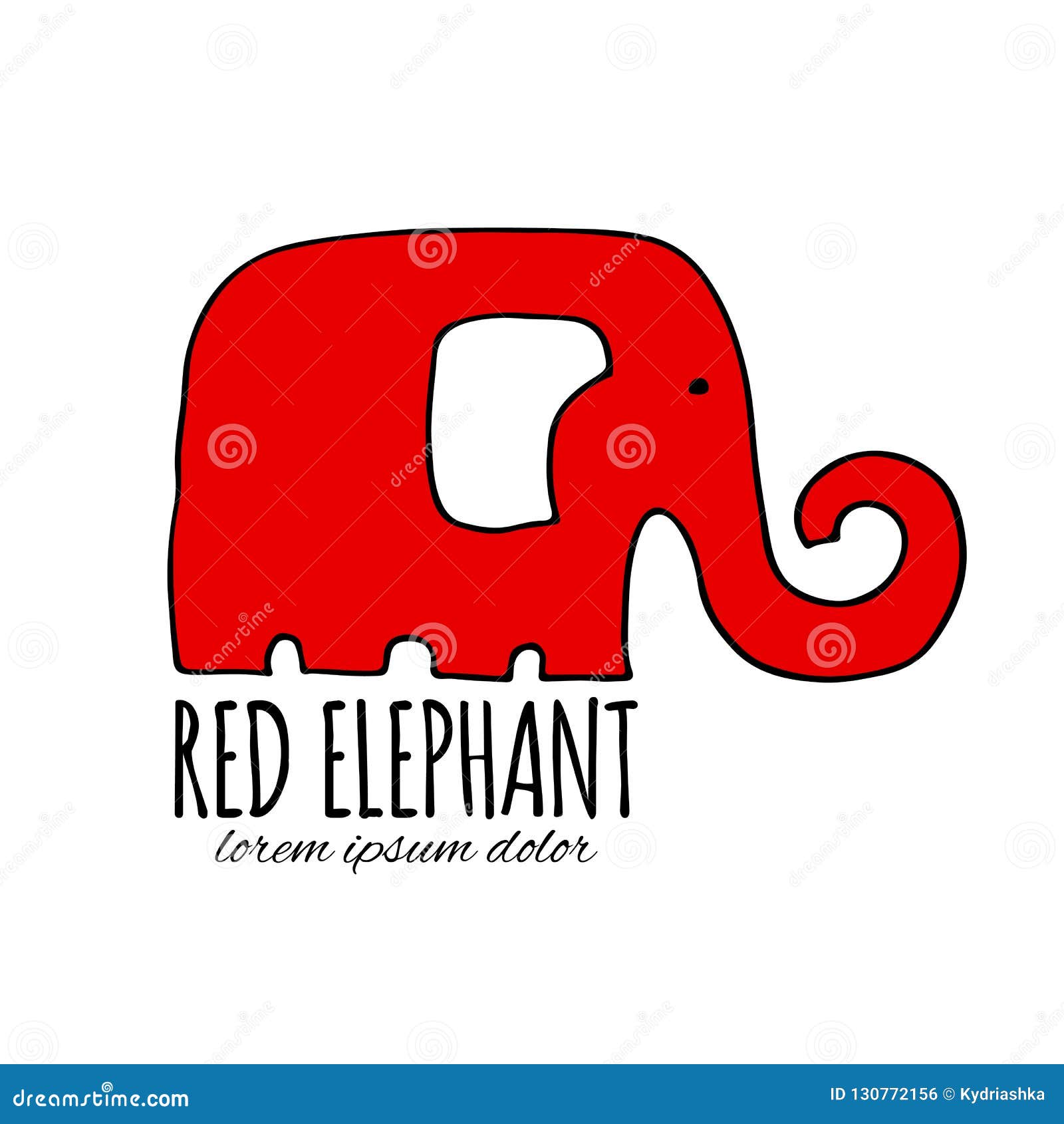 Red elephant design stock vector. Illustration of elephant - 130772156