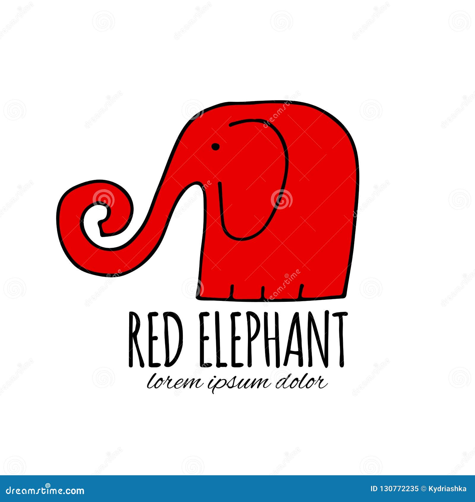 Red elephant design stock vector. Illustration of flat - 130772235